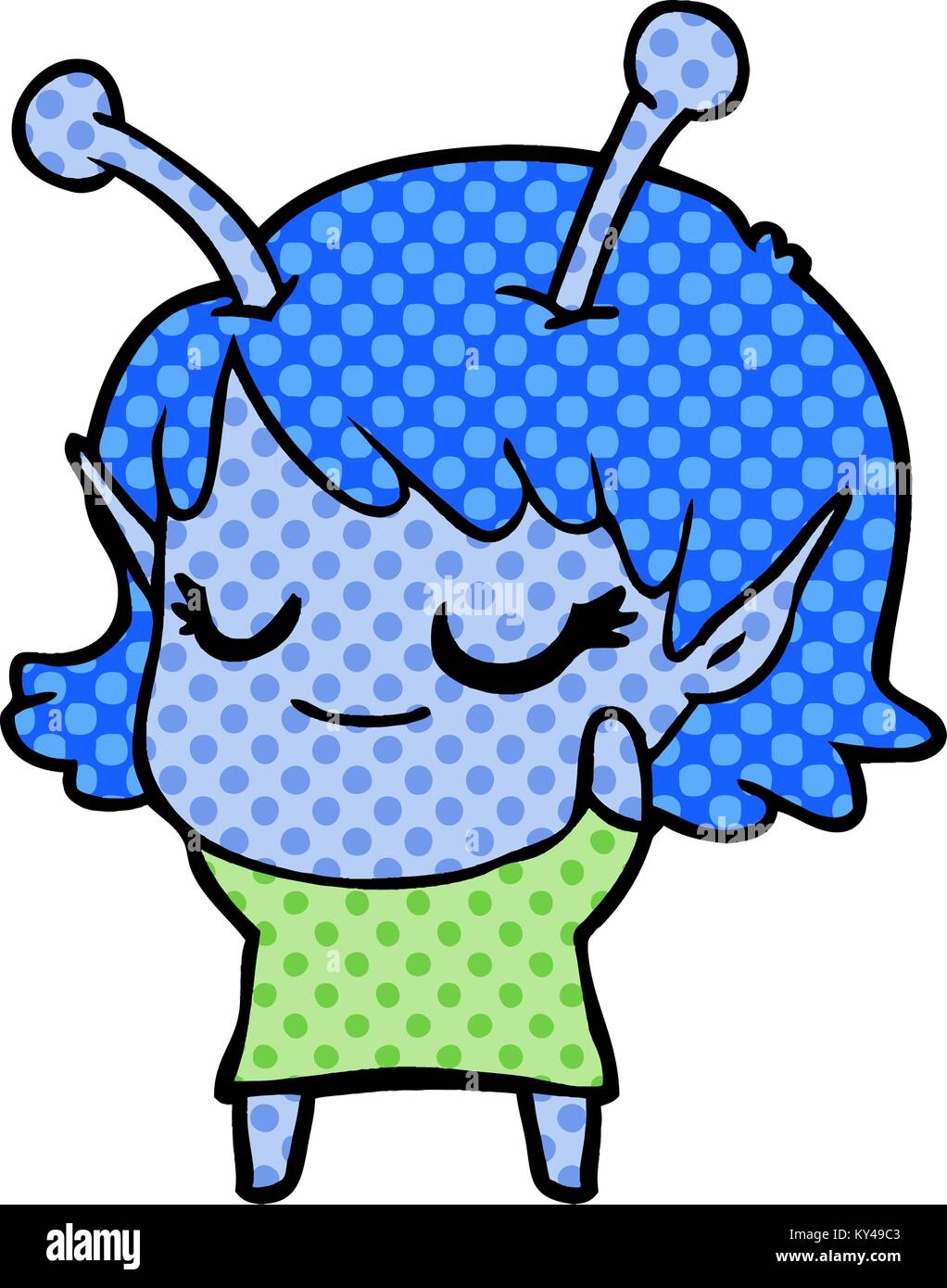 smiling alien girl cartoon Stock Vector Image & Art - Alamy