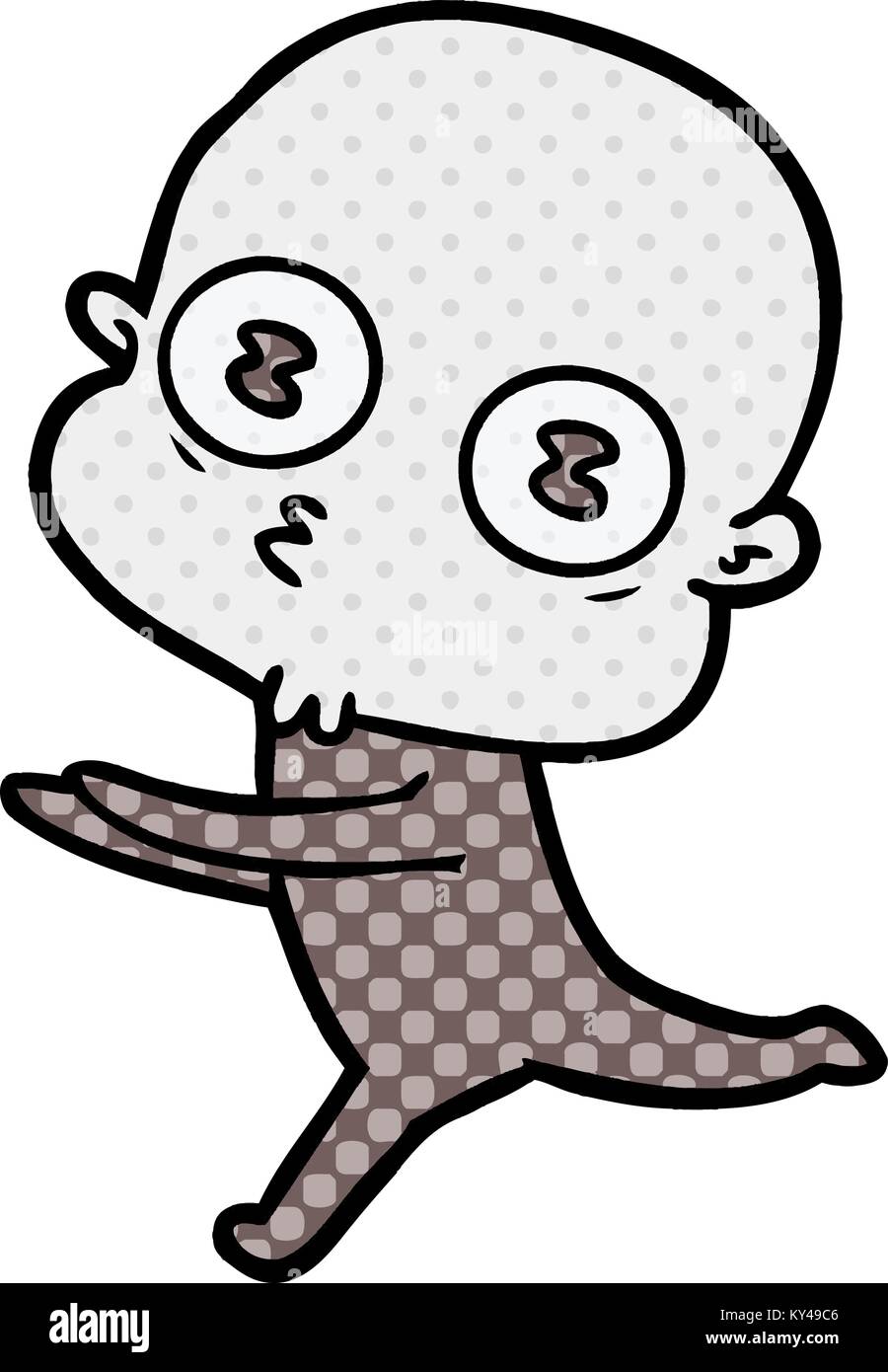 cartoon weird bald spaceman running Stock Vector Image & Art - Alamy