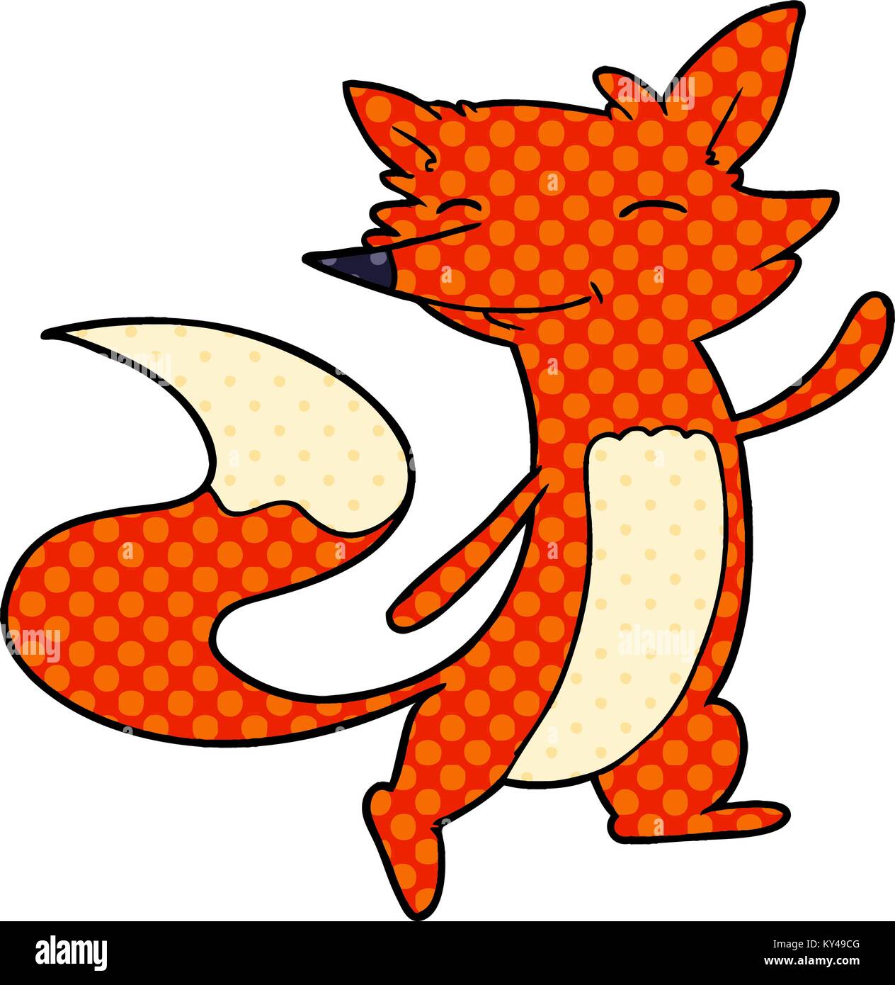 cartoon happy fox Stock Vector Image & Art - Alamy