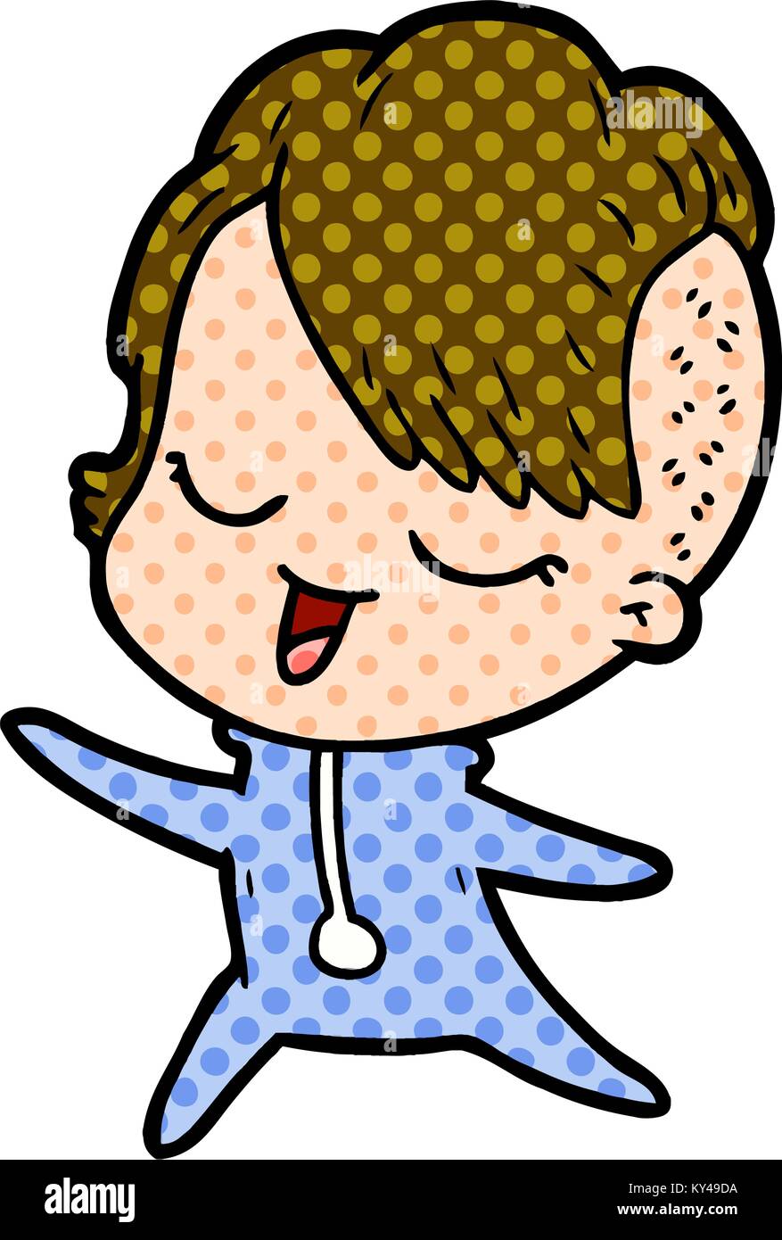 happy cartoon girl in onesie Stock Vector Image & Art - Alamy