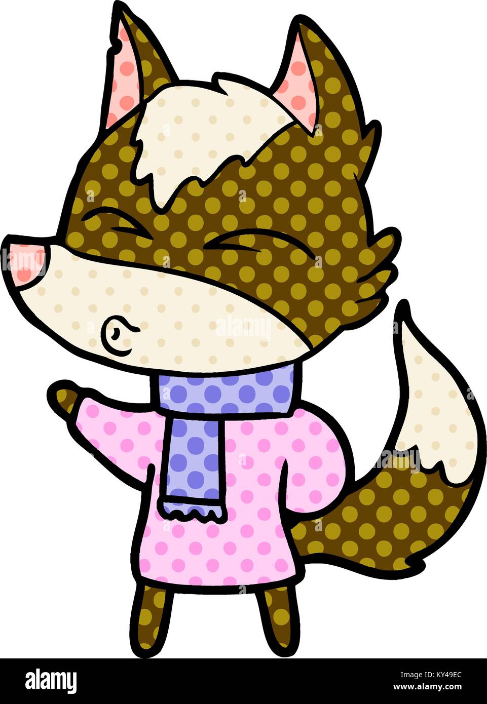 cartoon wolf in winter clothes Stock Vector Image & Art - Alamy