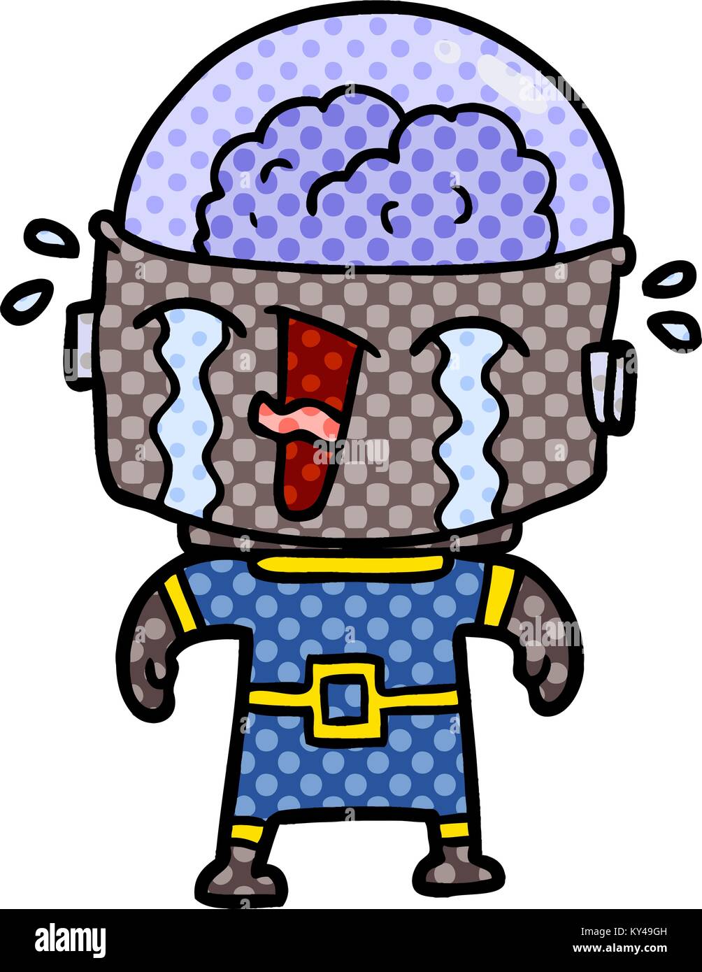 cartoon crying robot Stock Vector Image & Art - Alamy