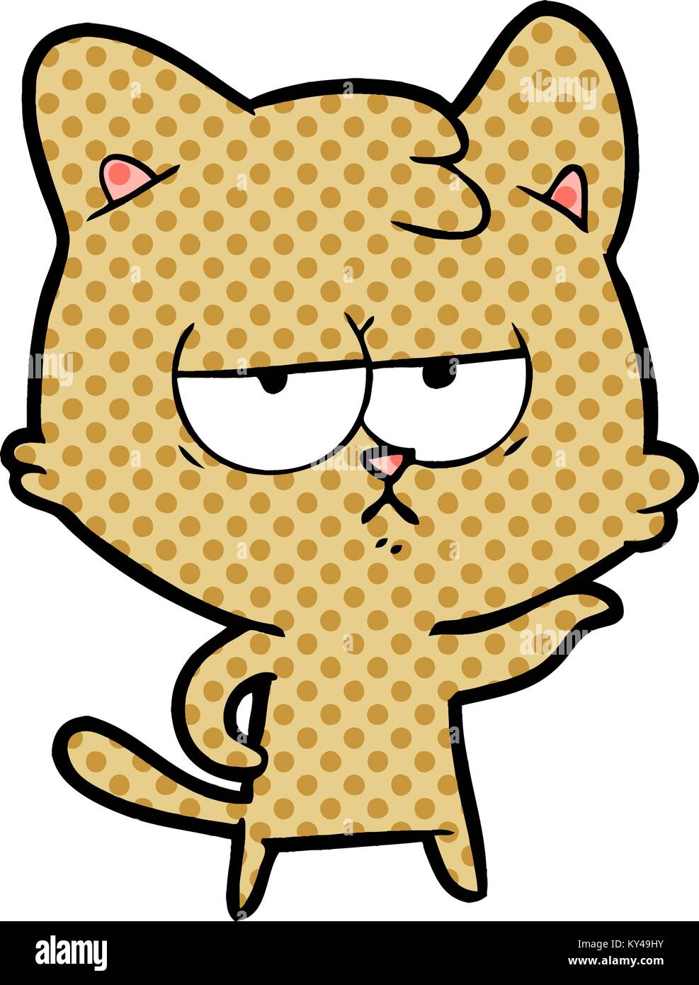 bored cartoon cat Stock Vector Image & Art - Alamy