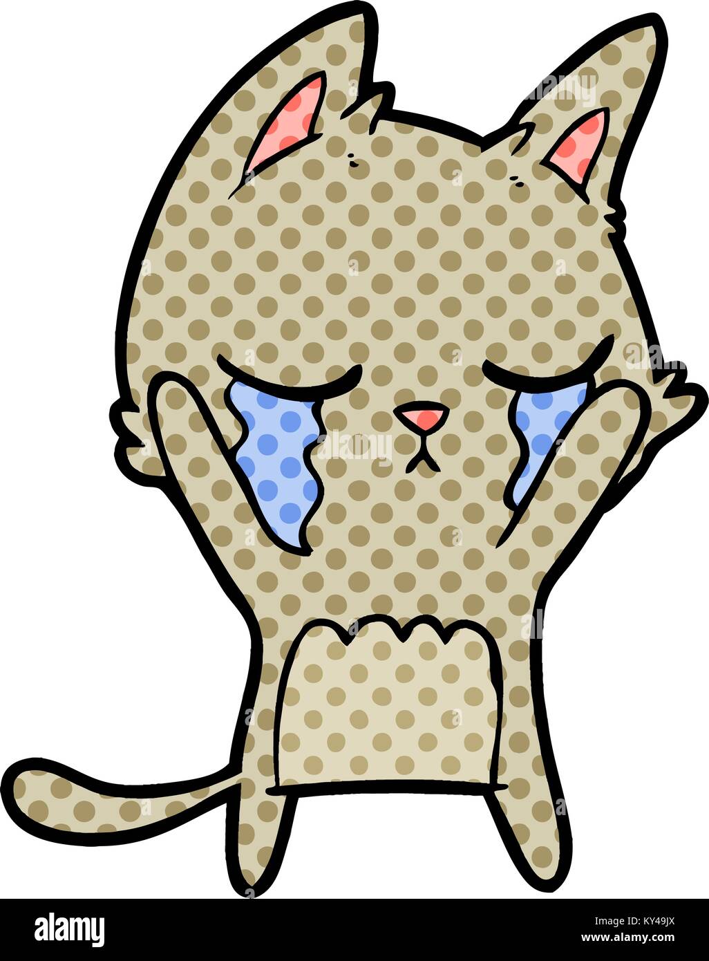 crying cartoon cat Stock Vector Image & Art - Alamy