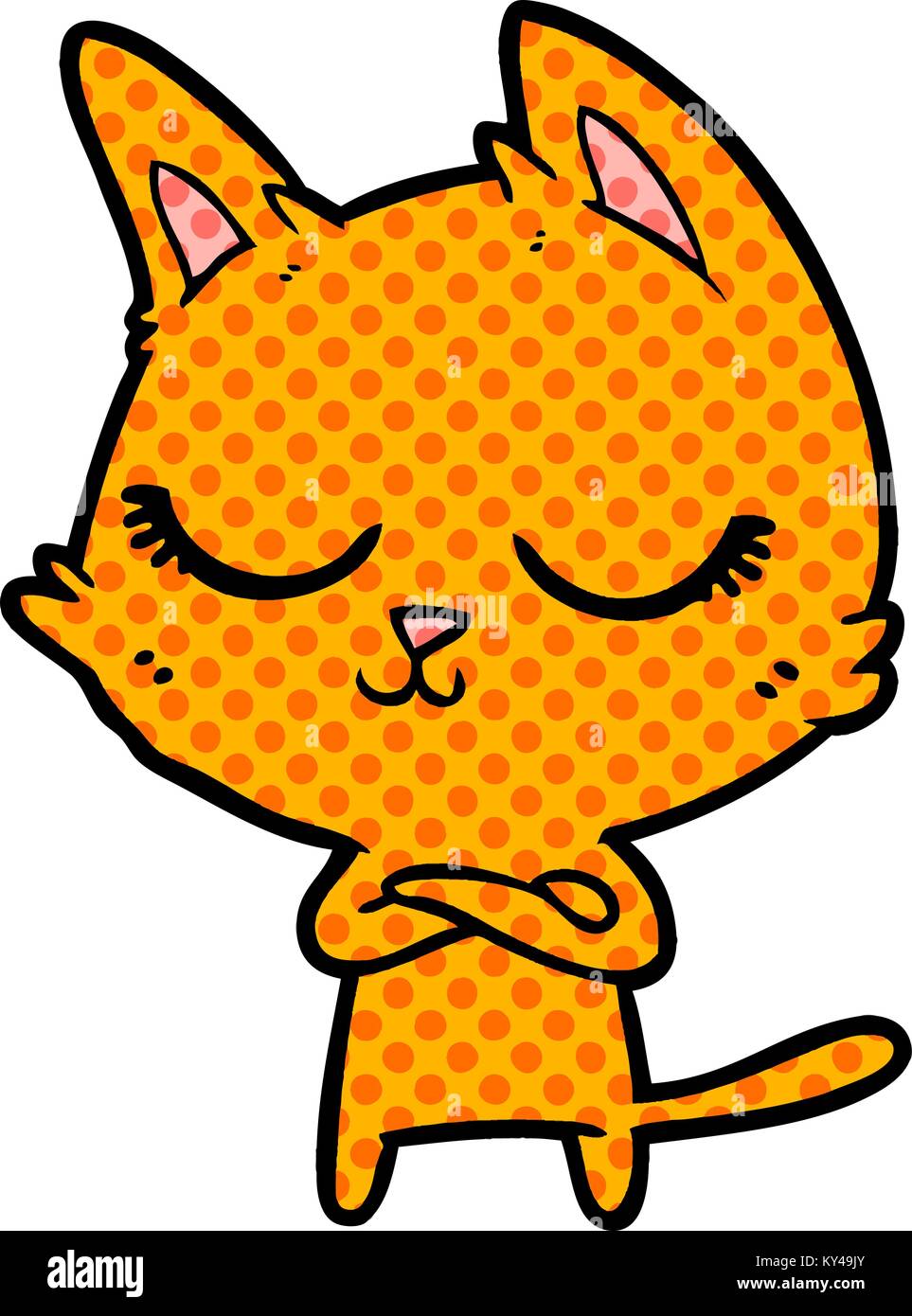 calm cartoon cat Stock Vector Image & Art - Alamy