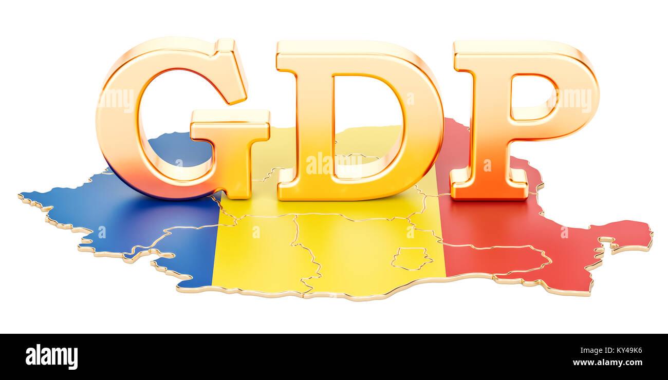 gross domestic product GDP of Romania concept, 3D rendering isolated on ...