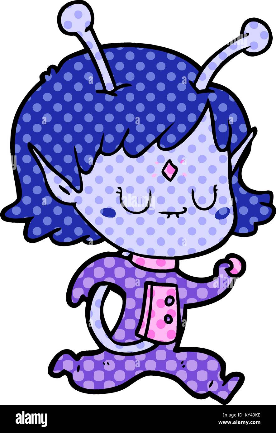 cartoon alien girl Stock Vector Image & Art - Alamy