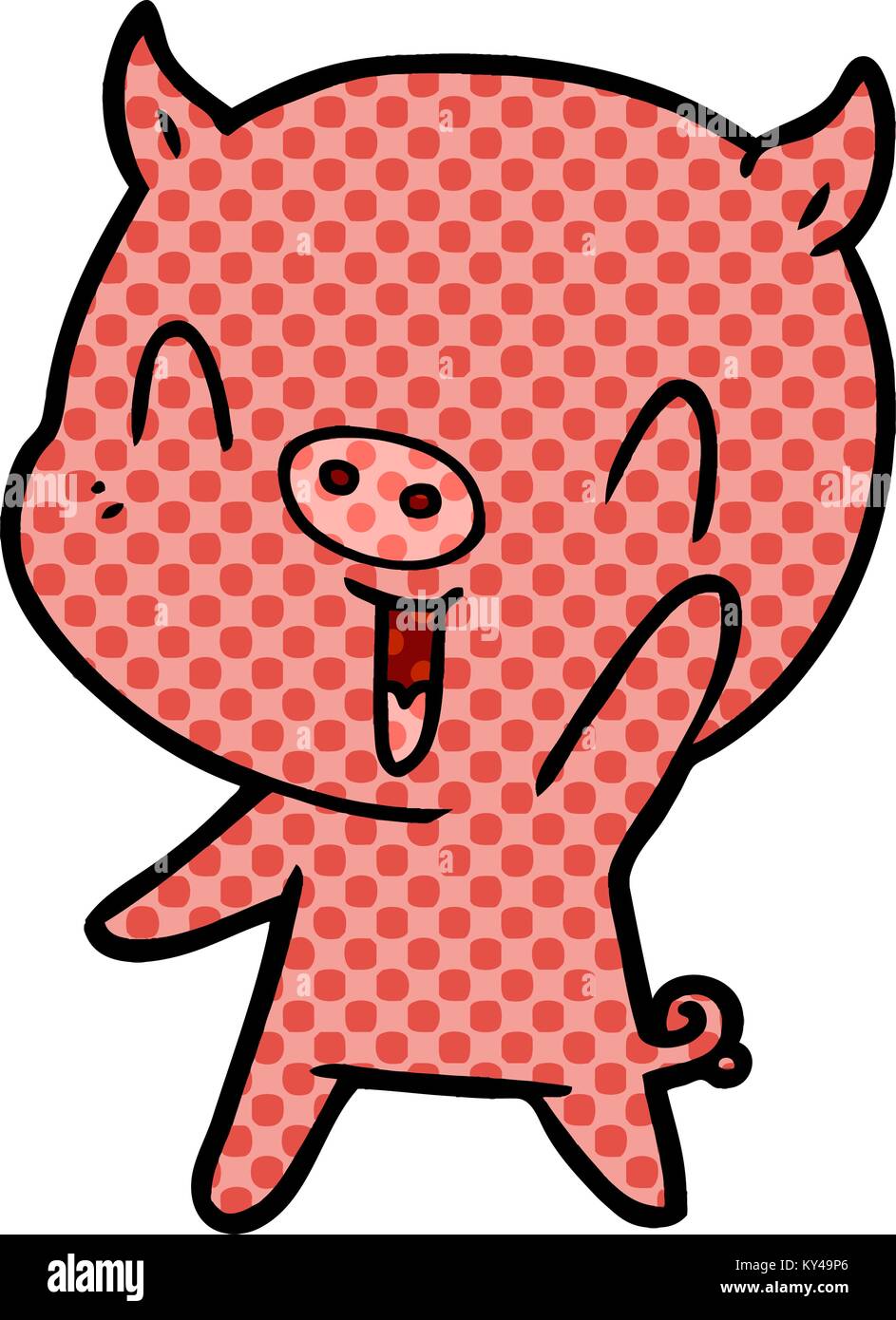 happy cartoon pig Stock Vector Image & Art - Alamy