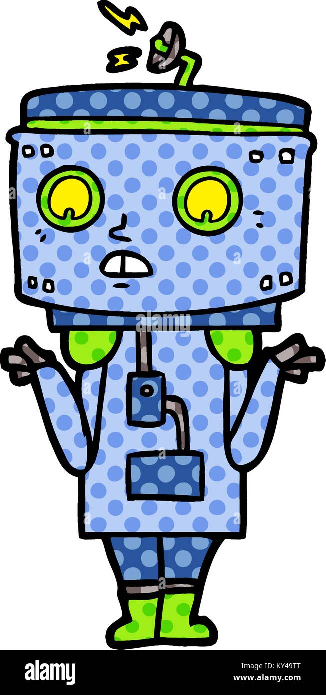 cartoon robot shrugging Stock Vector Image & Art - Alamy