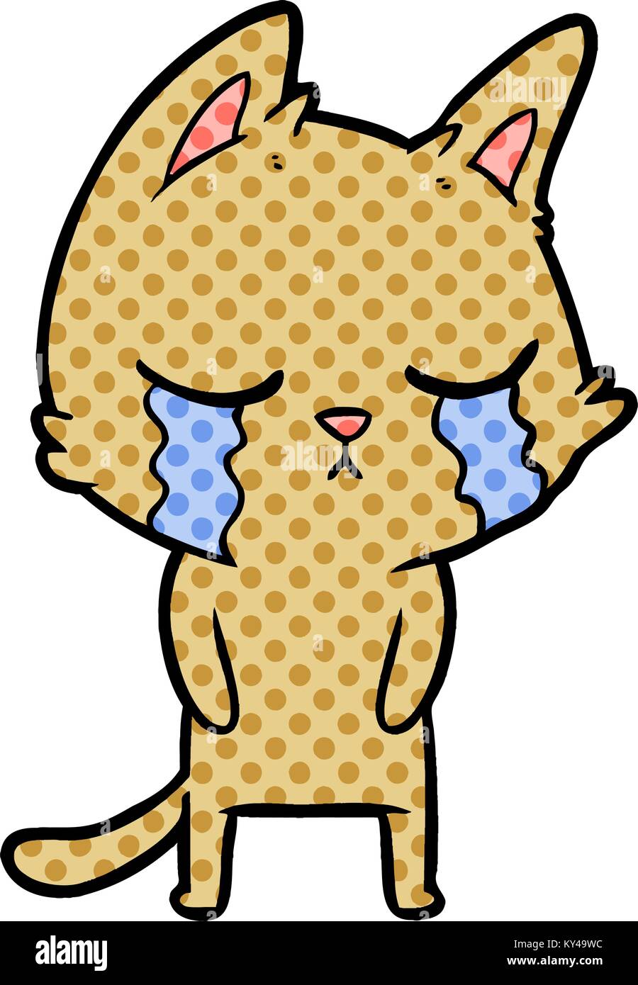 crying cartoon cat Stock Vector Image & Art - Alamy