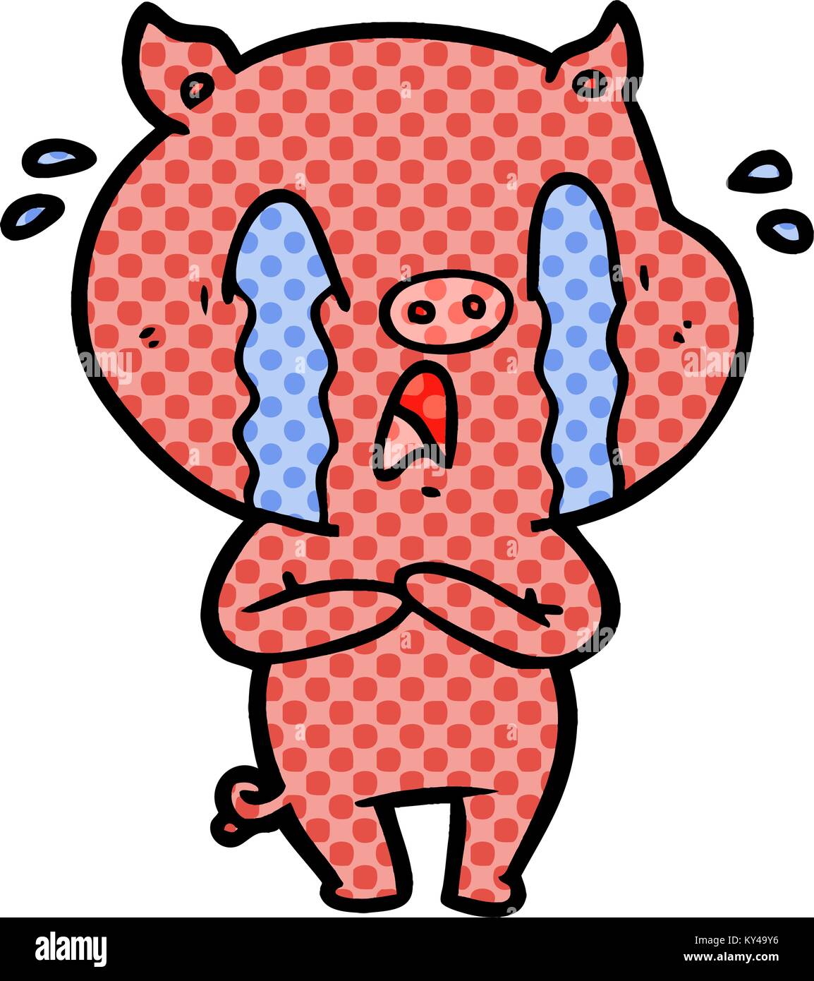 crying pig cartoon Stock Vector Image & Art - Alamy