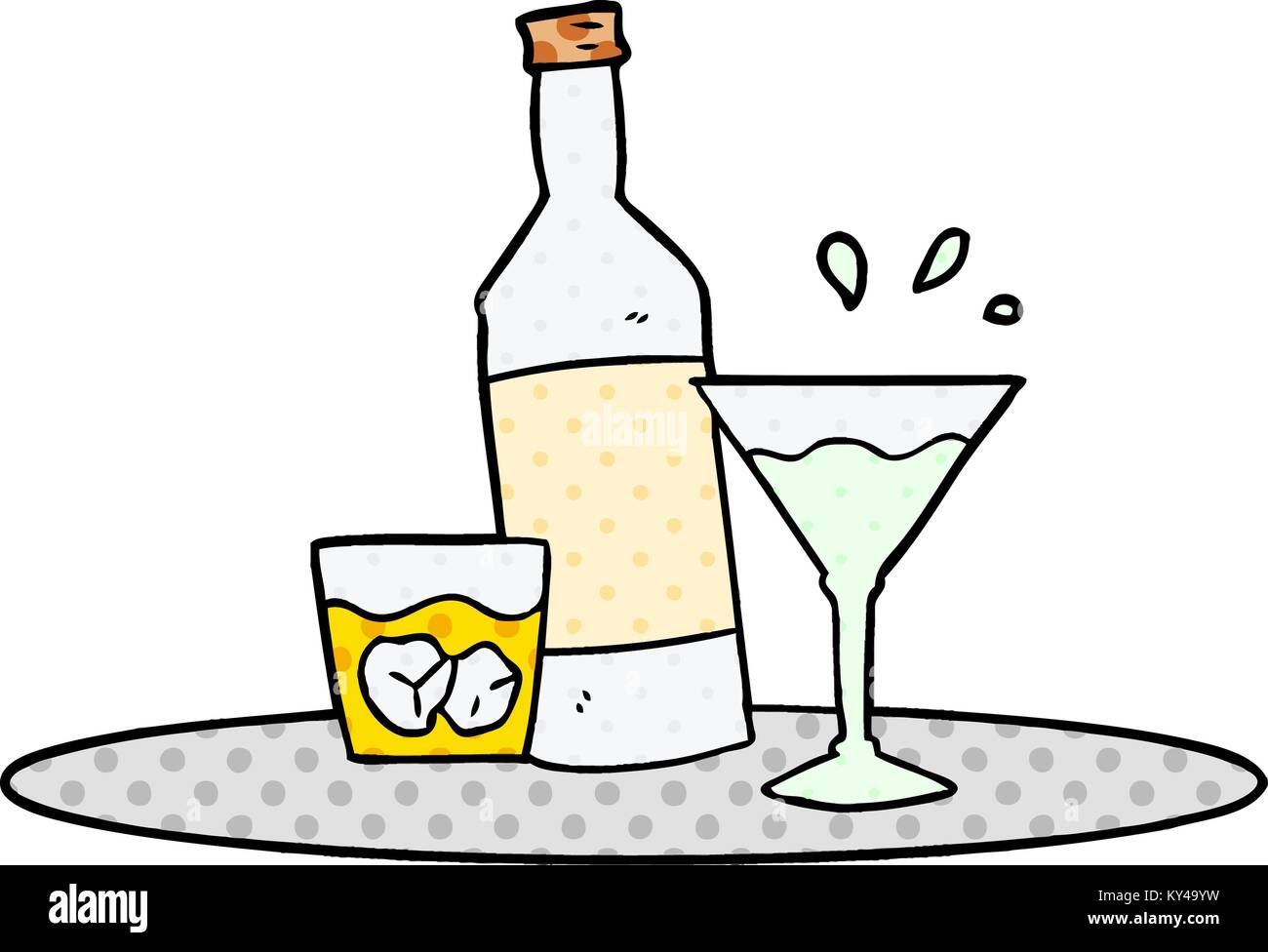 cartoon drinks on tray Stock Vector Image & Art - Alamy