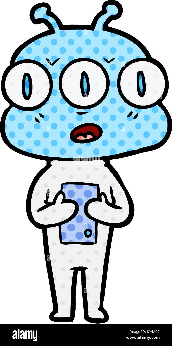 cartoon three eyed alien Stock Vector Image & Art - Alamy