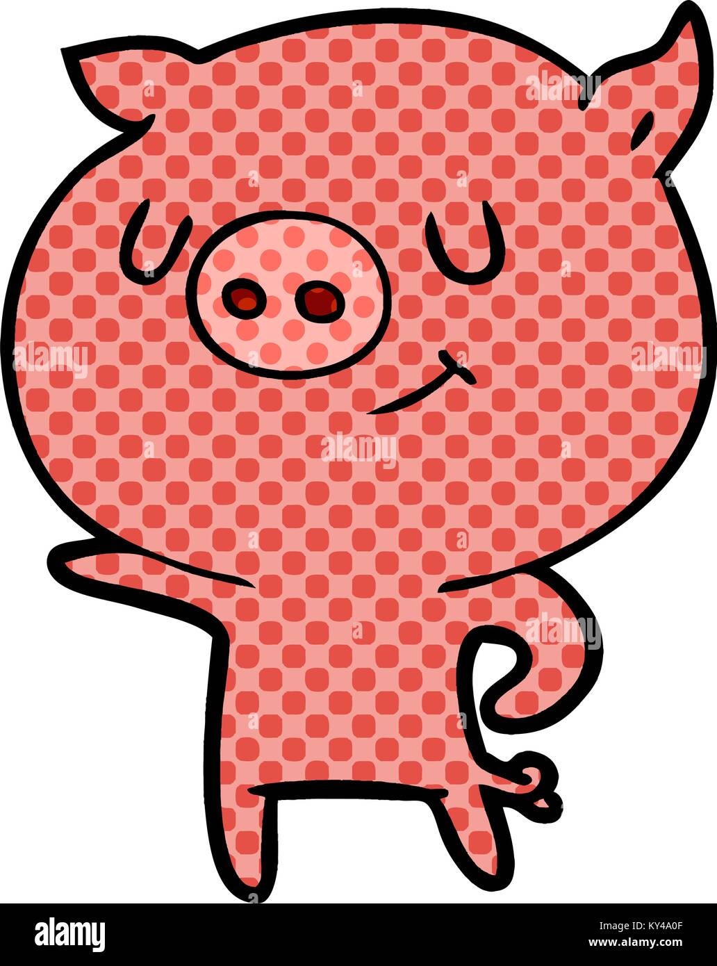 happy cartoon pig Stock Vector Image & Art - Alamy