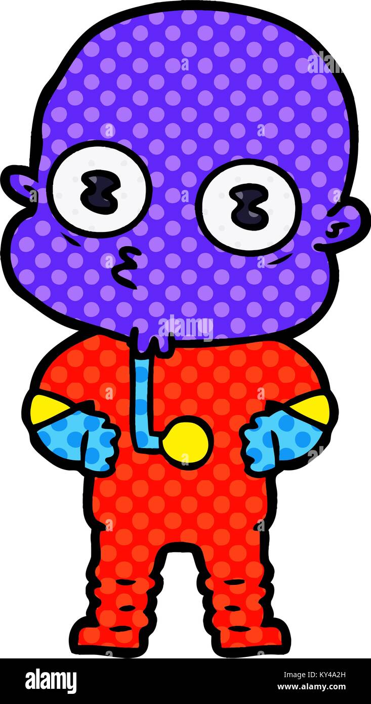 cartoon weird bald spaceman Stock Vector Image & Art - Alamy