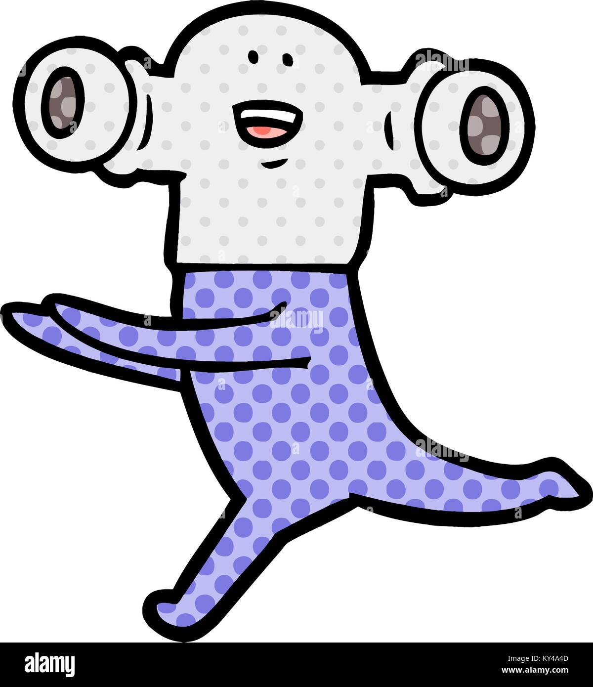 friendly cartoon alien running Stock Vector Image & Art - Alamy