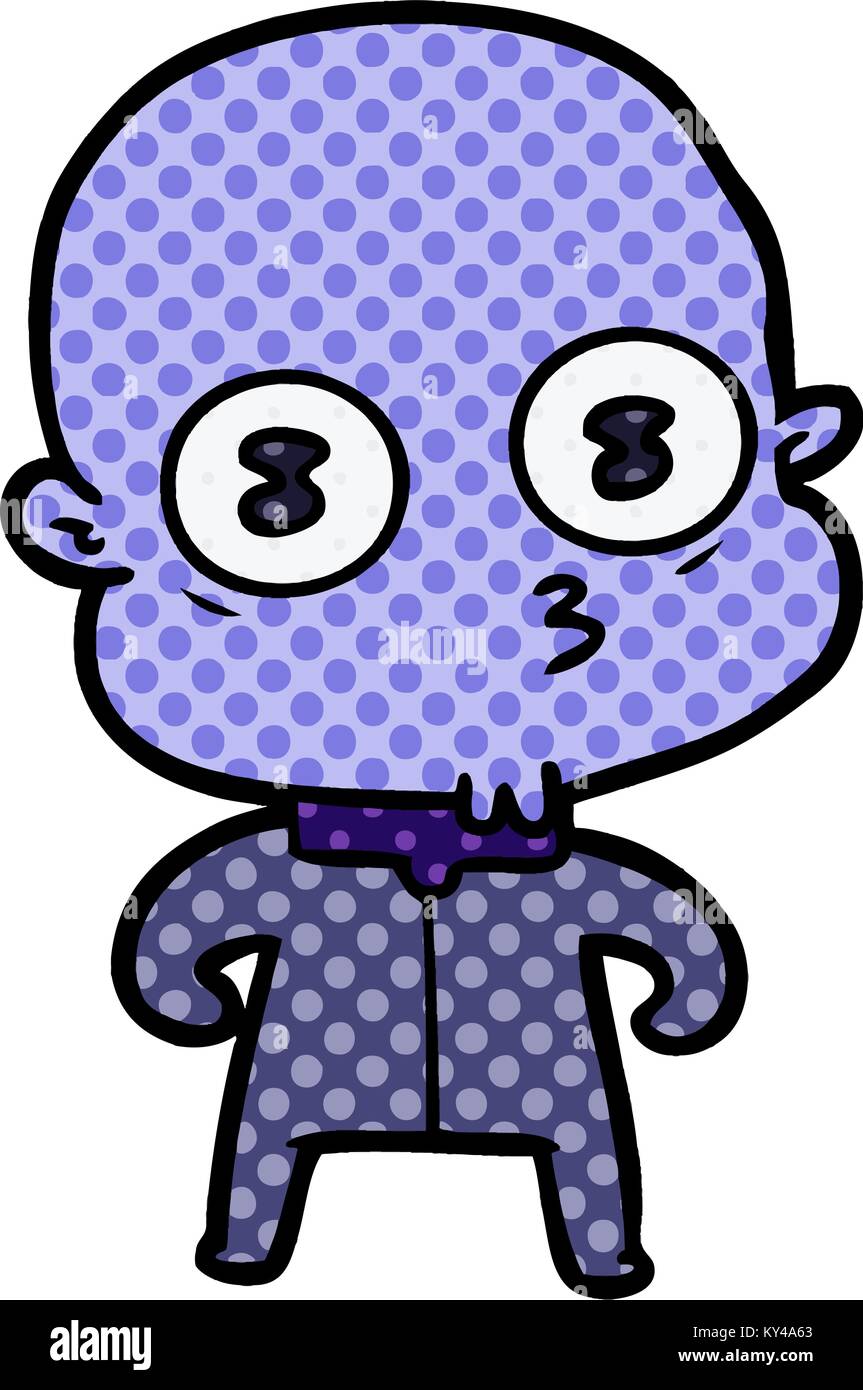 cartoon weird bald spaceman Stock Vector Image & Art - Alamy