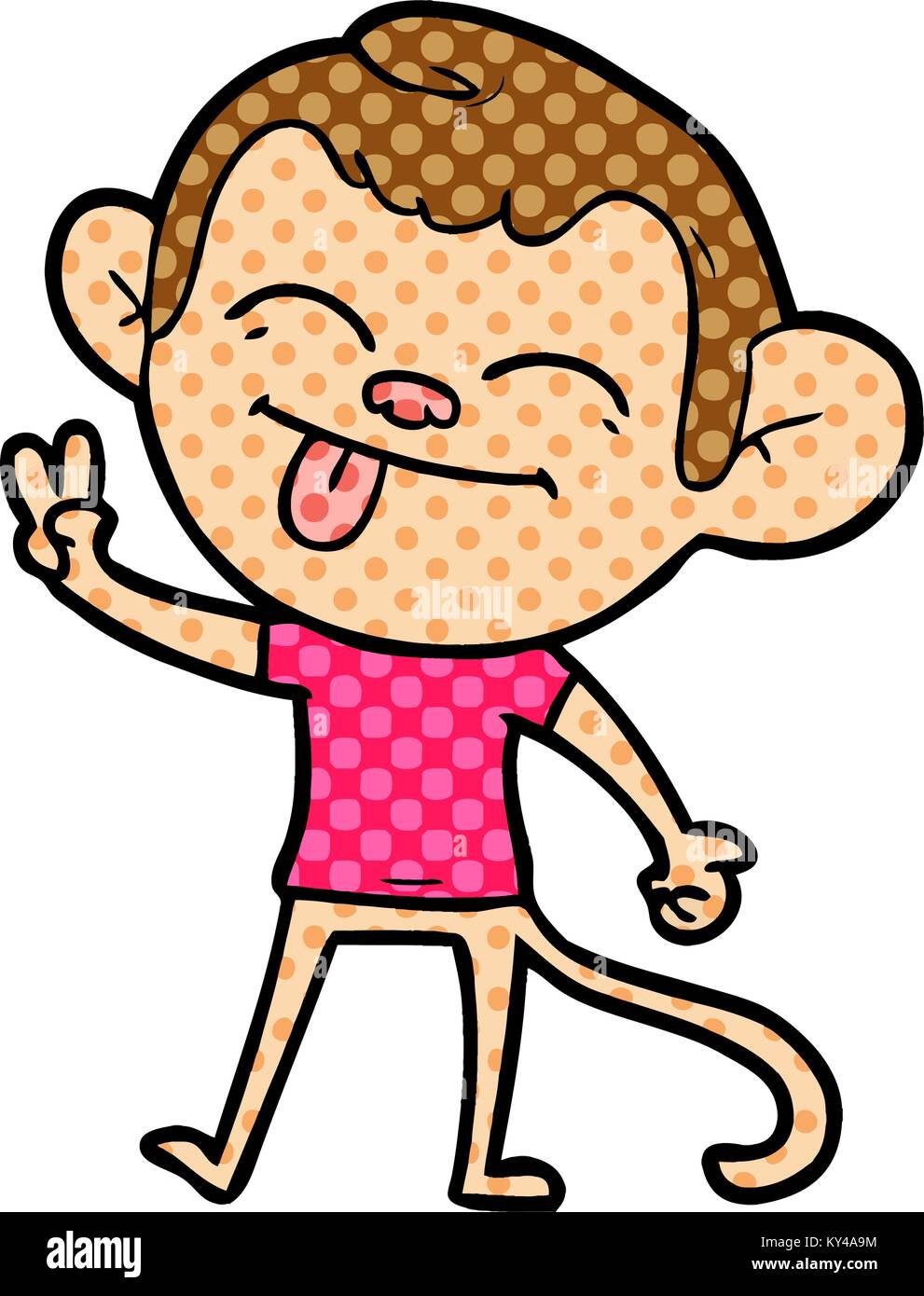 funny cartoon monkey making peace sign Stock Vector Image & Art - Alamy
