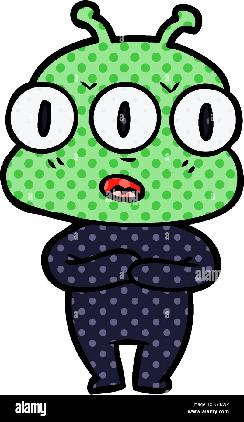 cartoon three eyed alien Stock Vector Image & Art - Alamy