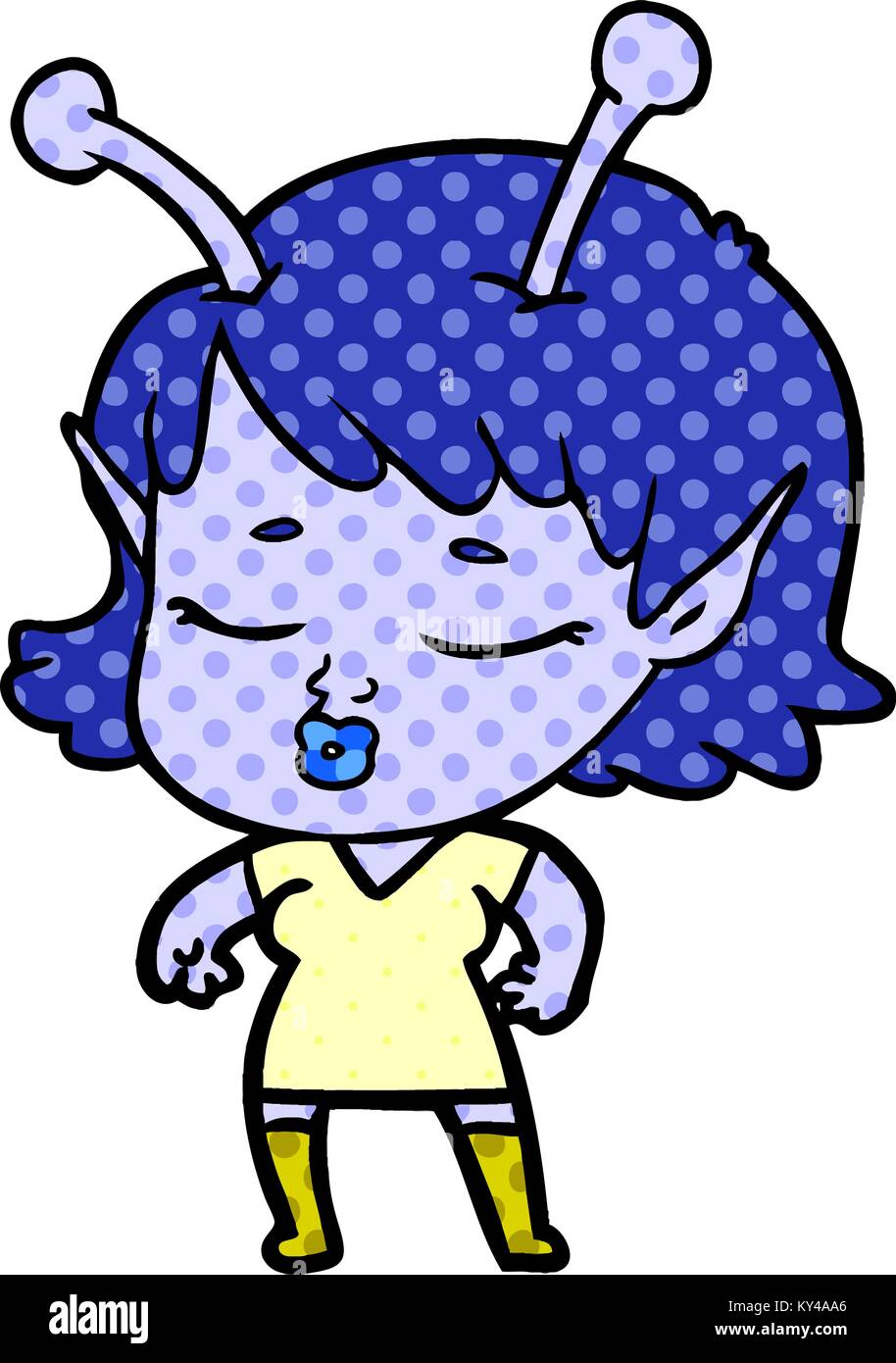 cute alien girl cartoon Stock Vector Image & Art - Alamy