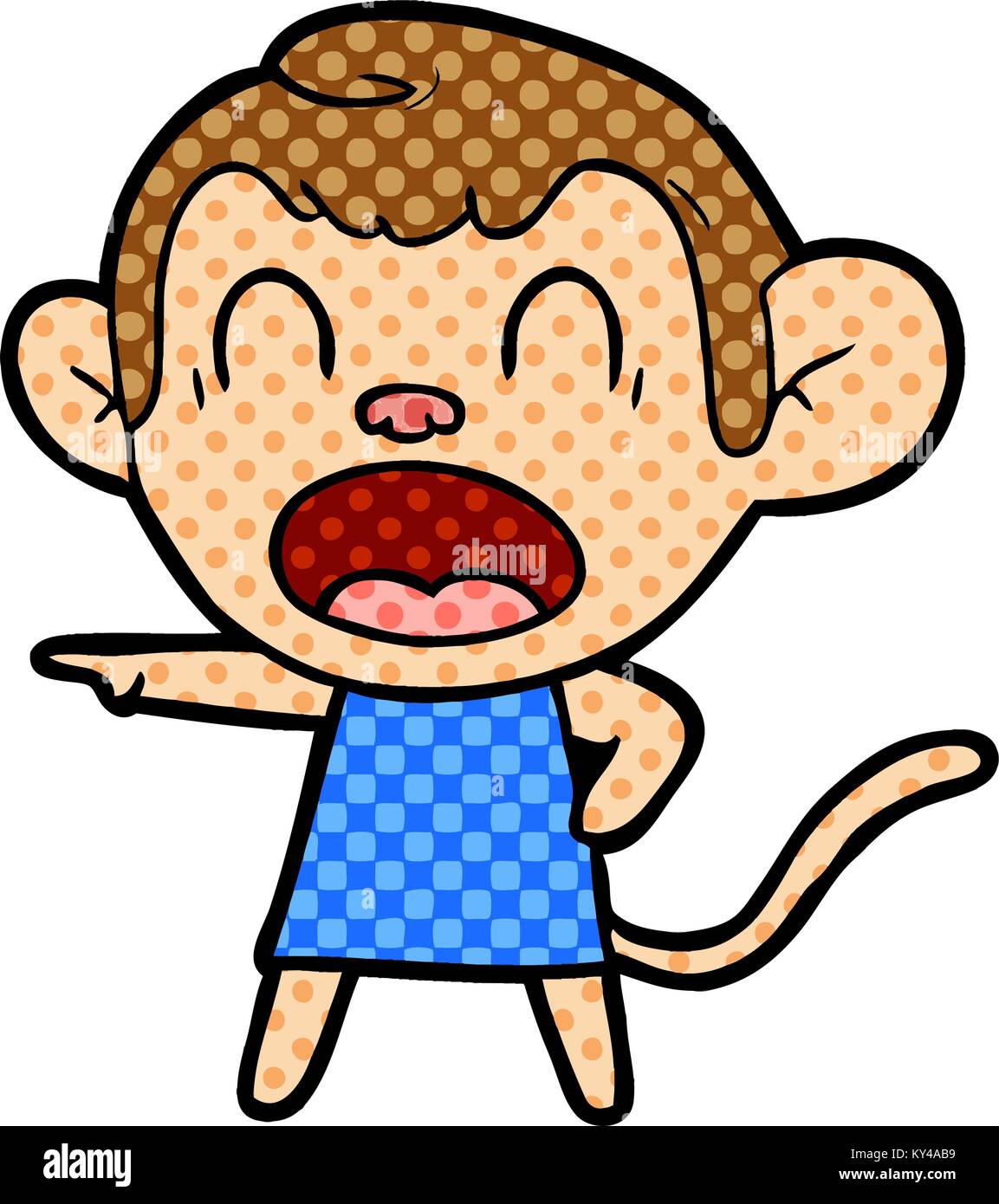 shouting cartoon monkey pointing Stock Vector Image & Art - Alamy