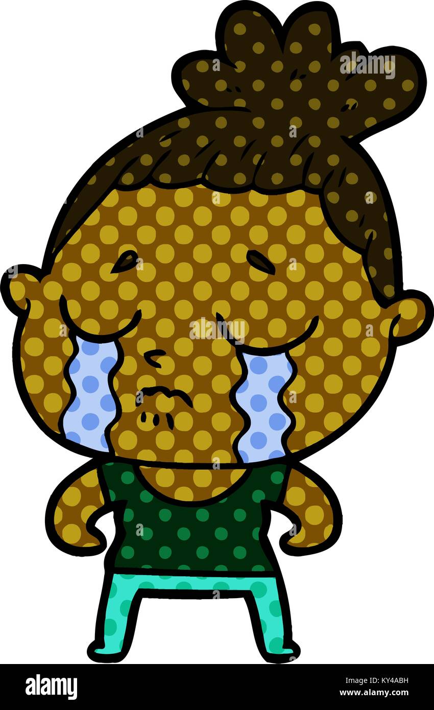 cartoon tough woman crying Stock Vector Image & Art - Alamy