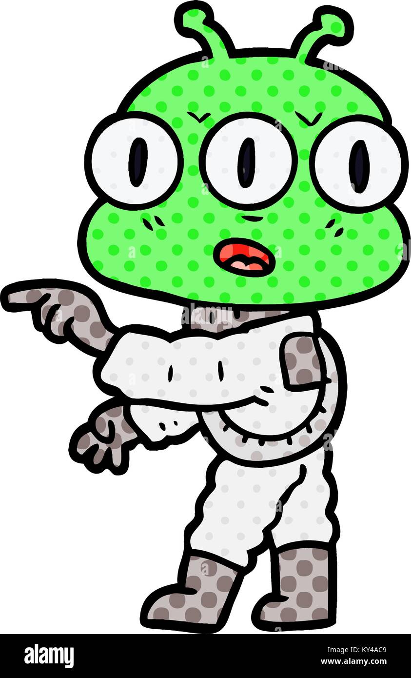 cartoon three eyed alien Stock Vector Image & Art - Alamy