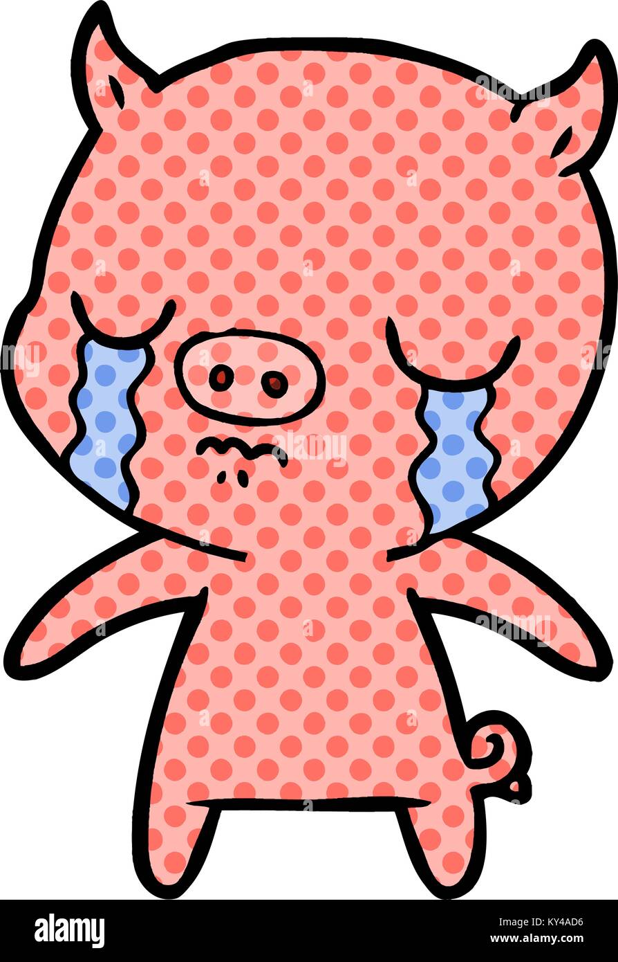 cartoon pig crying Stock Vector Image & Art - Alamy