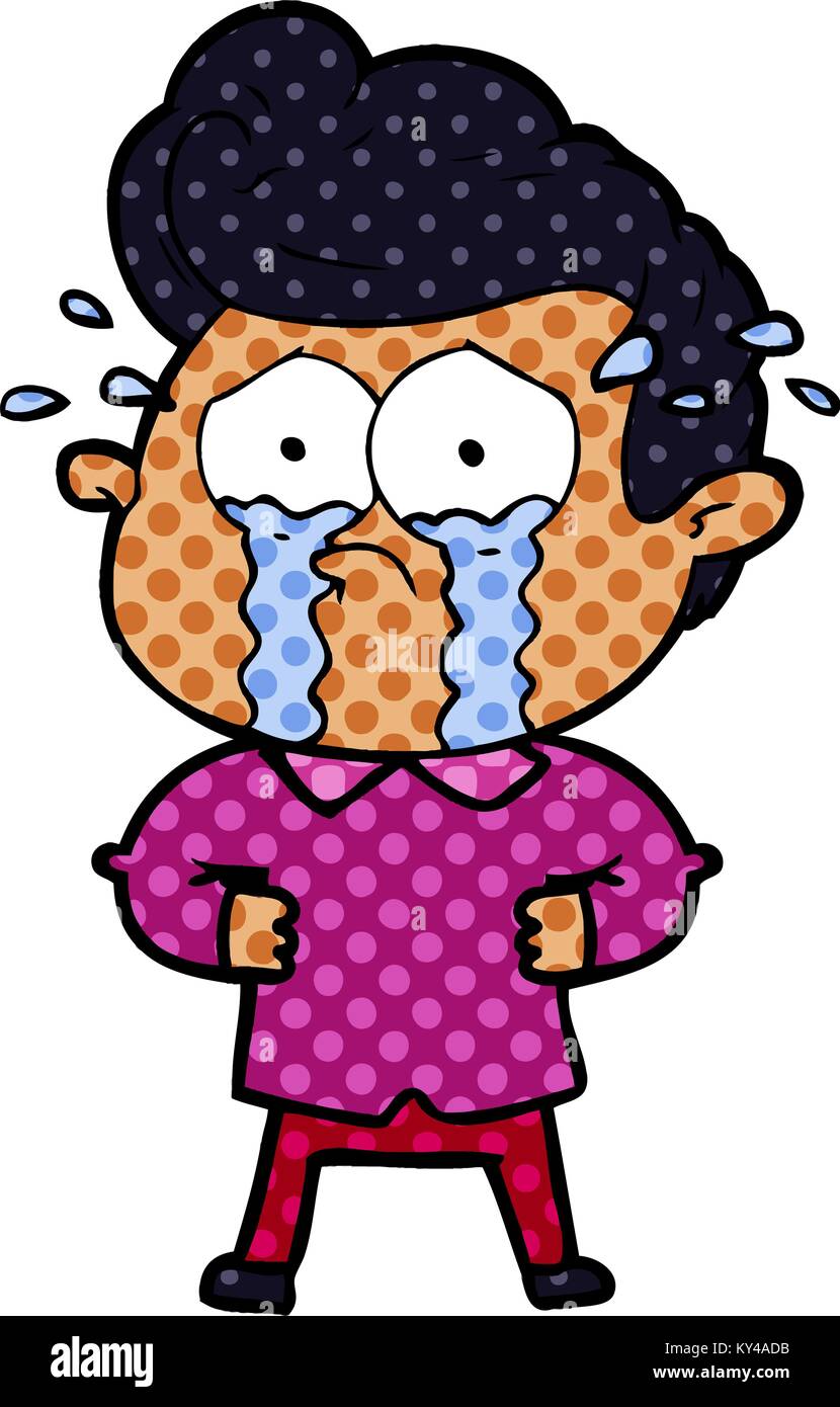 cartoon crying man with hands on hips Stock Vector Image & Art - Alamy