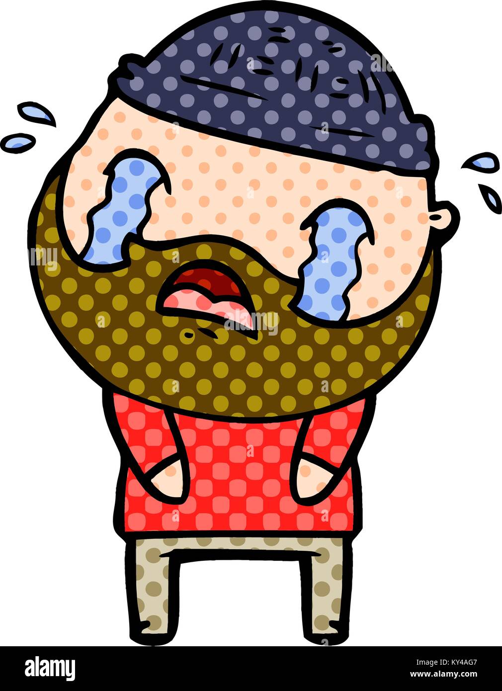cartoon bearded man crying Stock Vector Image & Art - Alamy