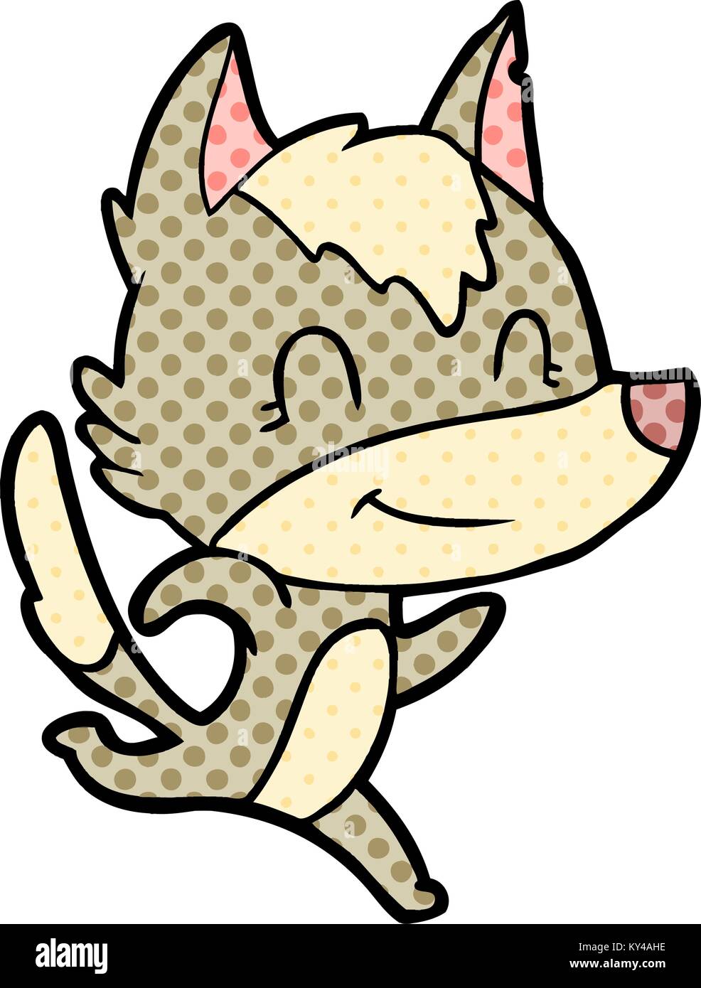 friendly cartoon wolf running Stock Vector Image & Art - Alamy