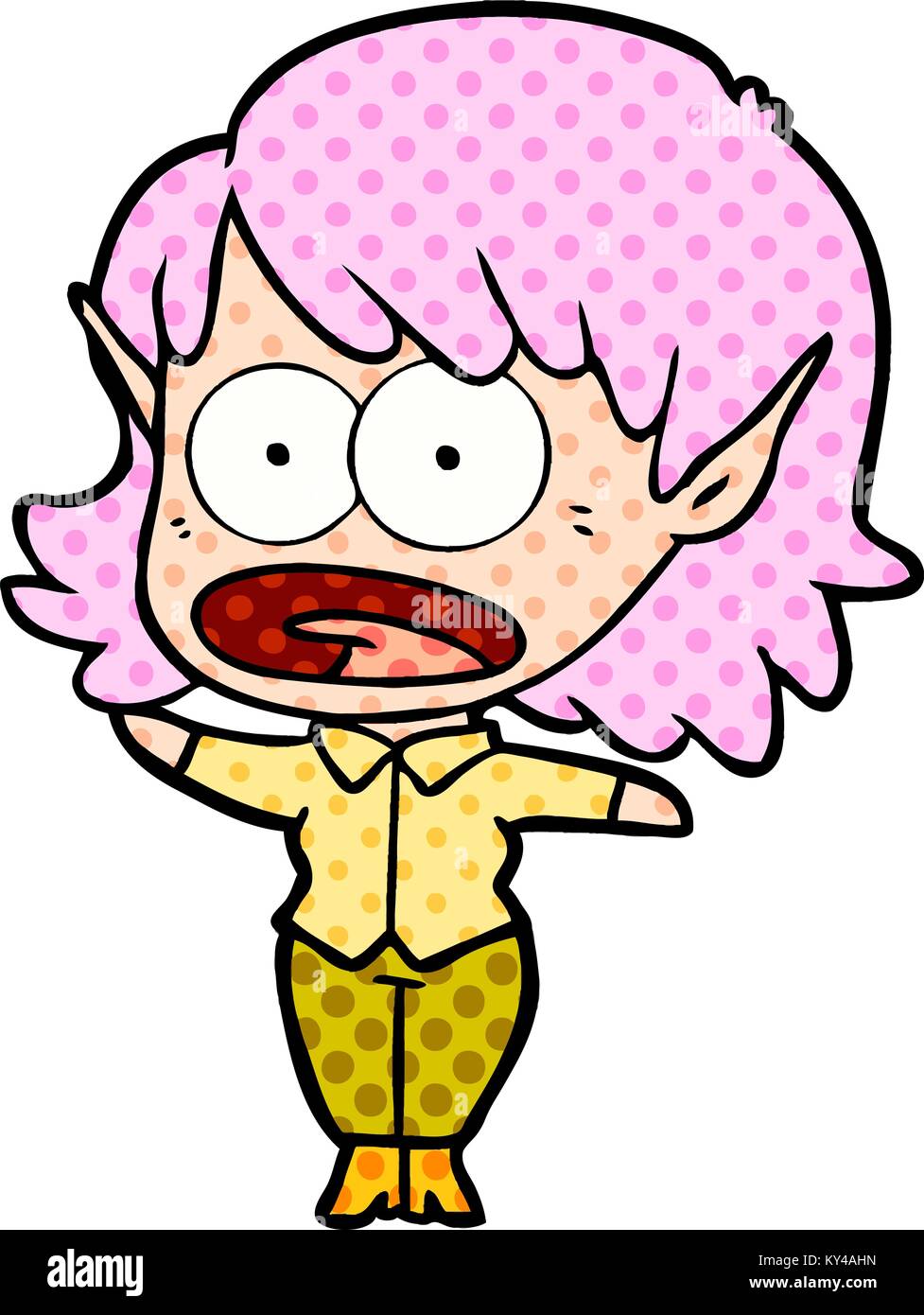 cartoon shocked elf girl Stock Vector Image & Art - Alamy