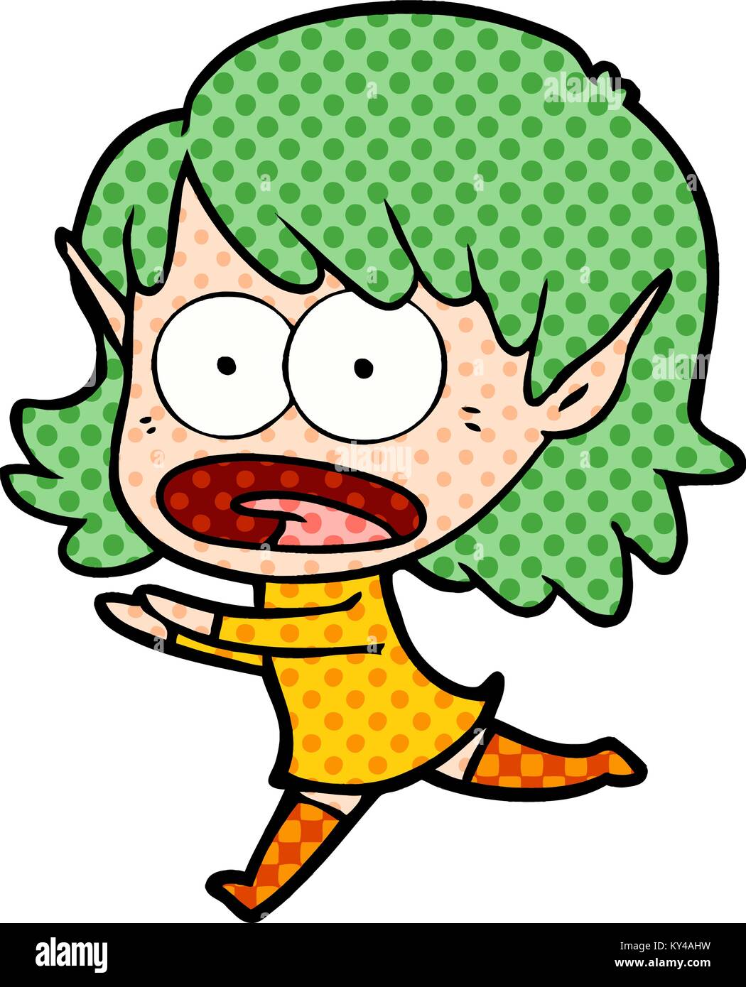 cartoon shocked elf girl Stock Vector Image & Art - Alamy