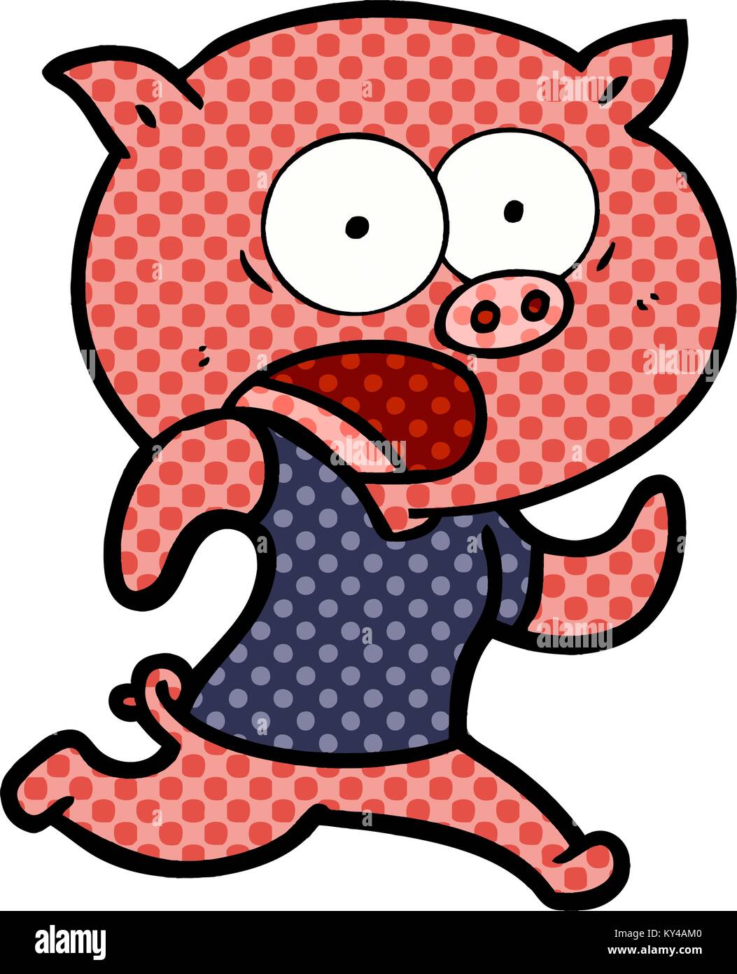 cartoon pig running away Stock Vector Image & Art - Alamy