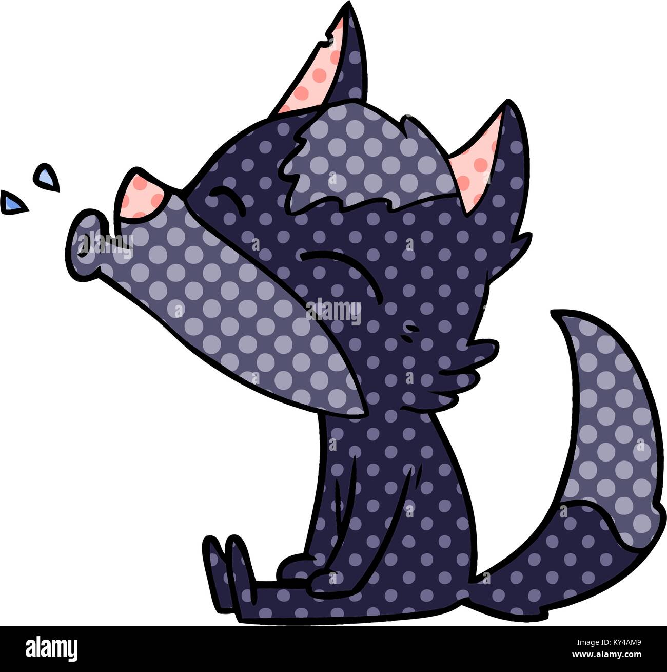 howling wolf cartoon Stock Vector Image & Art - Alamy