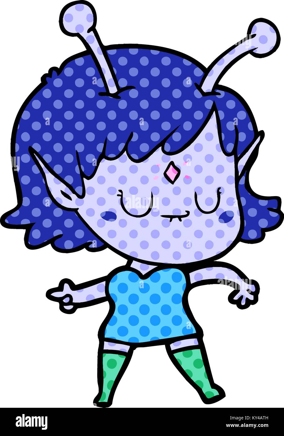 cartoon alien girl Stock Vector Image & Art - Alamy