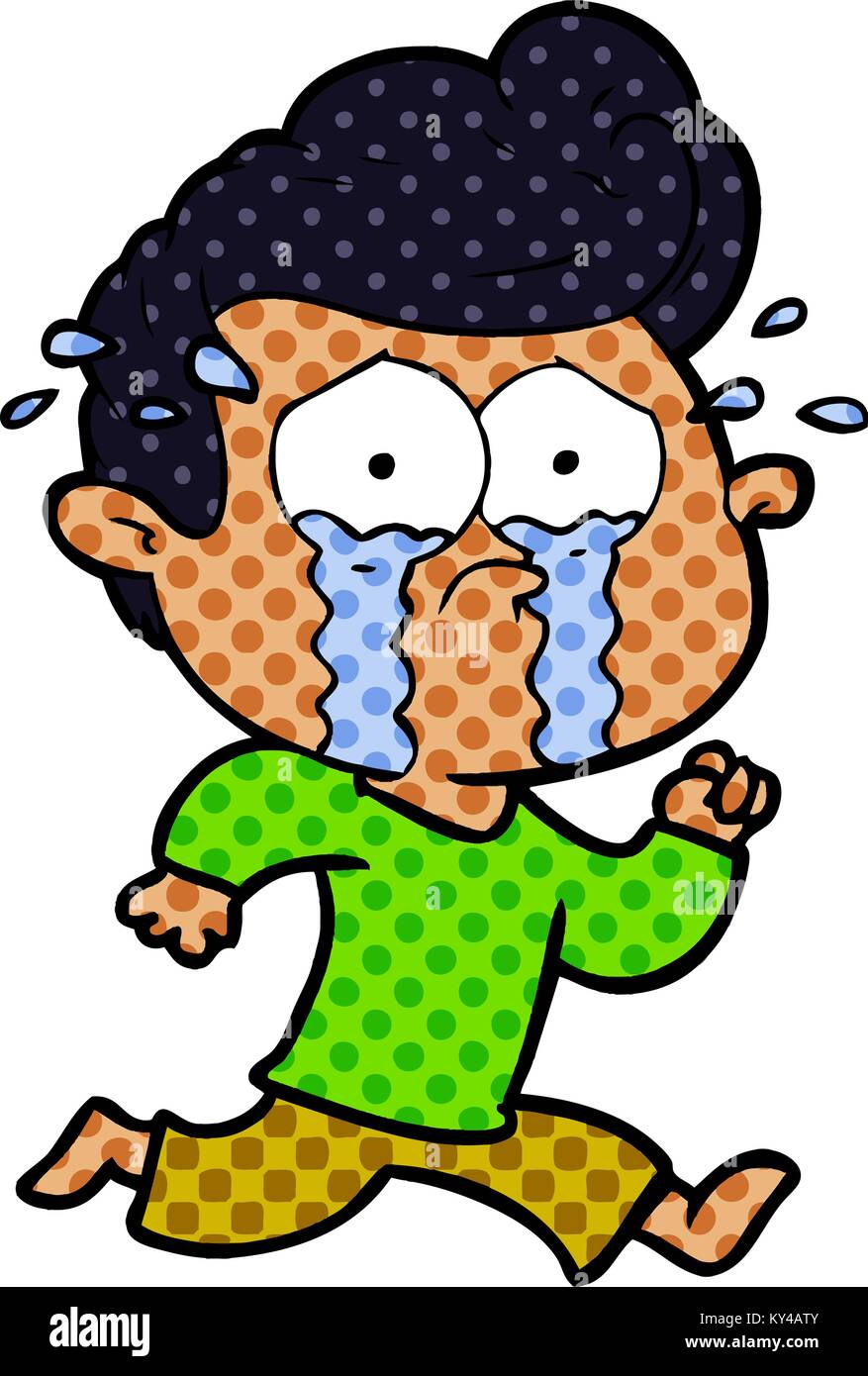 cartoon crying man running Stock Vector Image & Art - Alamy