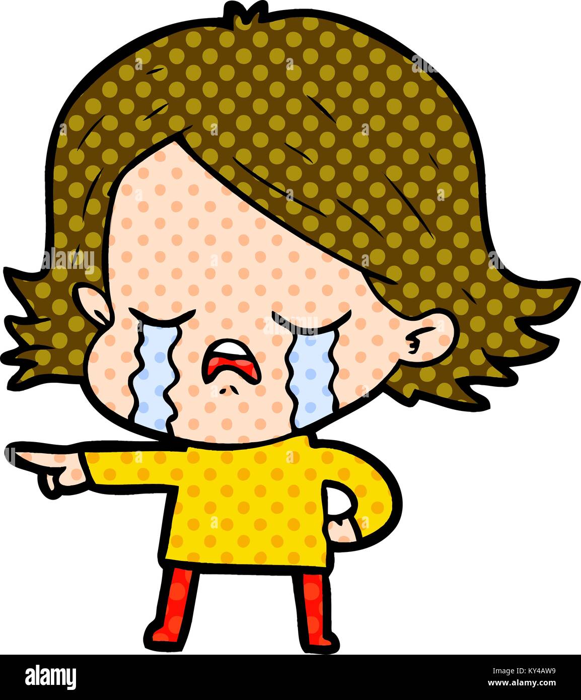 cartoon girl crying and pointing Stock Vector Image & Art - Alamy