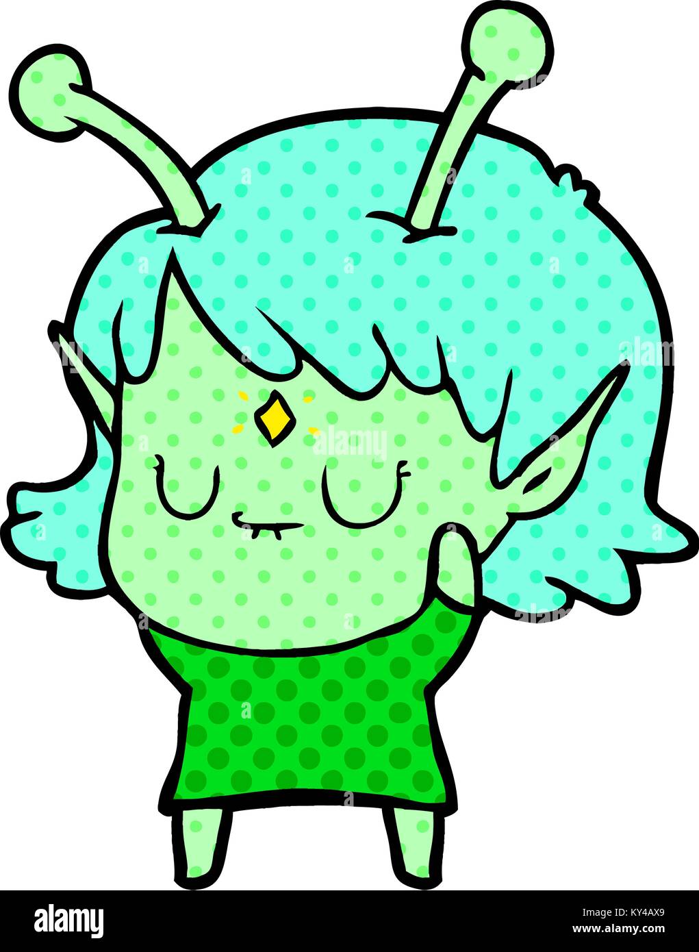 cartoon alien girl Stock Vector Image & Art - Alamy