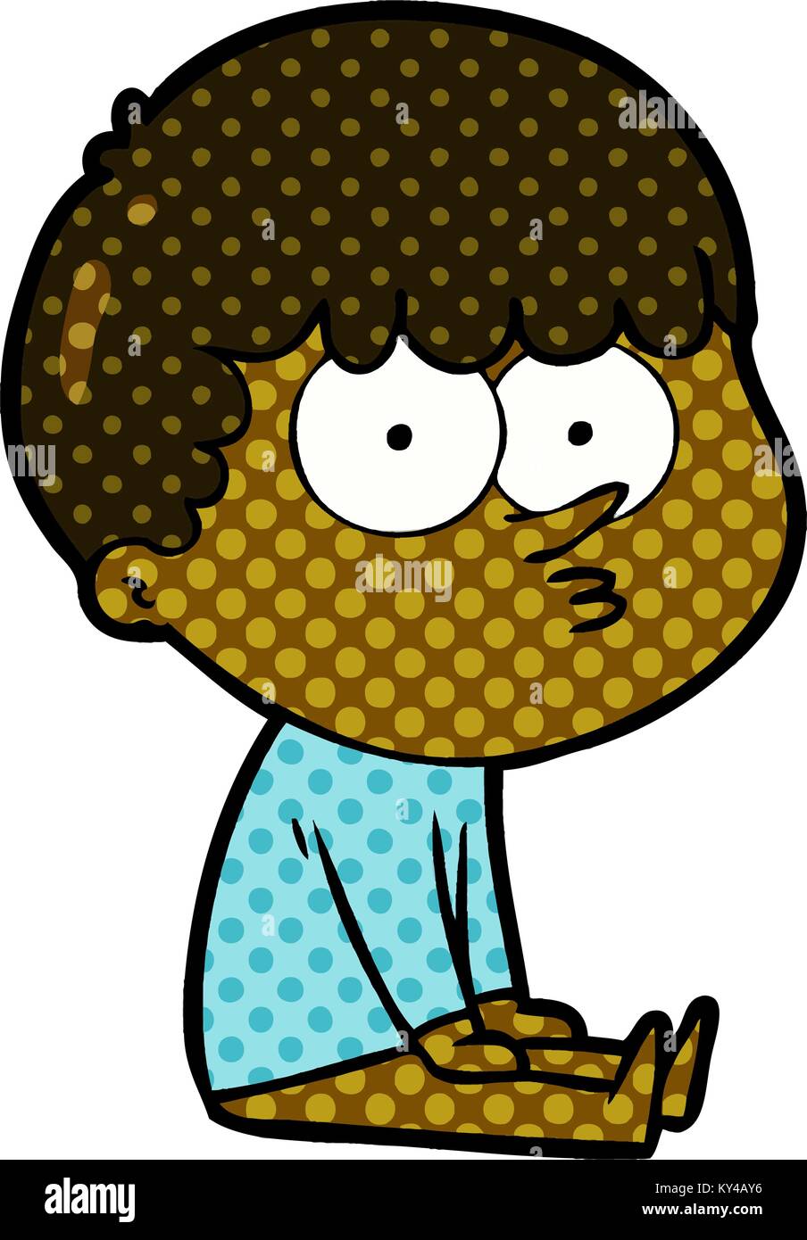 cartoon boy sat waiting Stock Vector Image & Art - Alamy