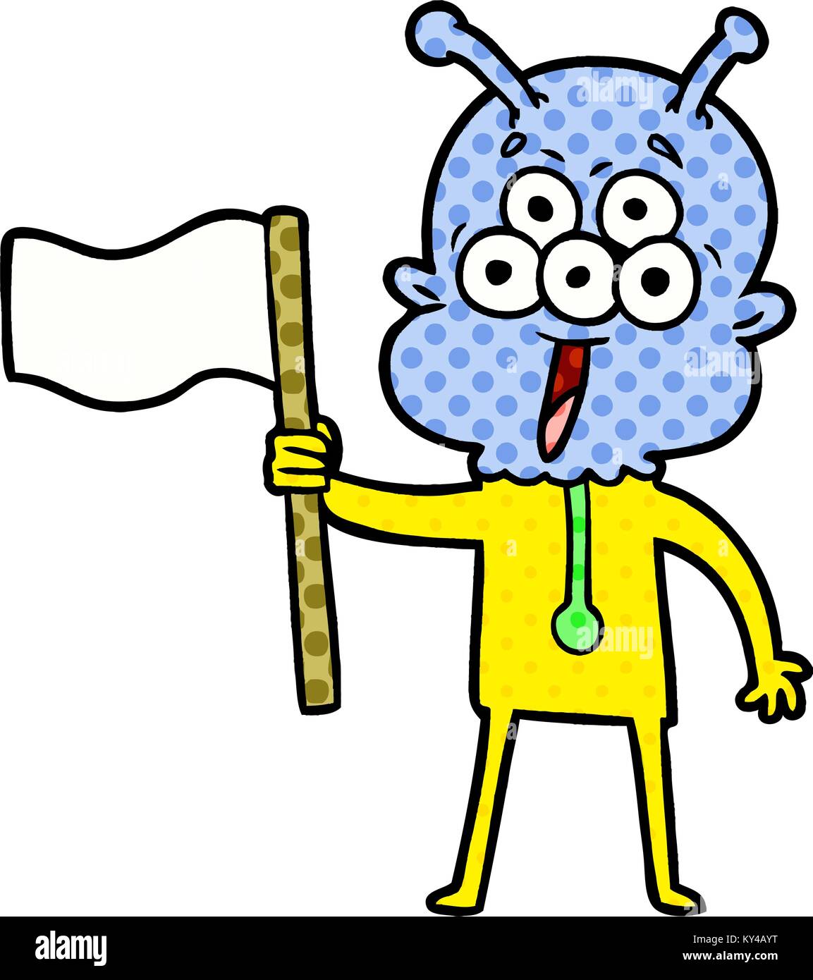 happy cartoon alien Stock Vector Image & Art - Alamy