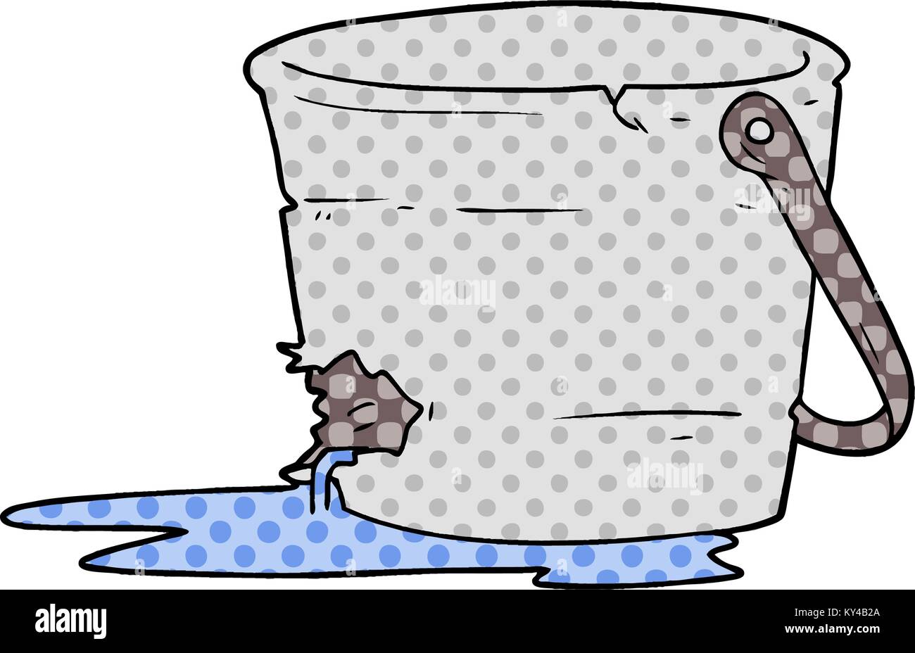 broken bucket cartoon Stock Vector Image & Art - Alamy