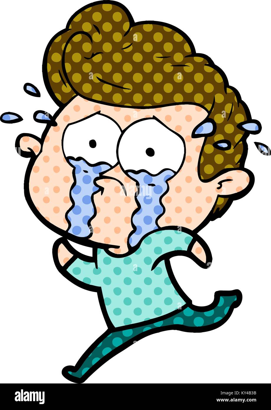 cartoon crying man running Stock Vector Image & Art - Alamy
