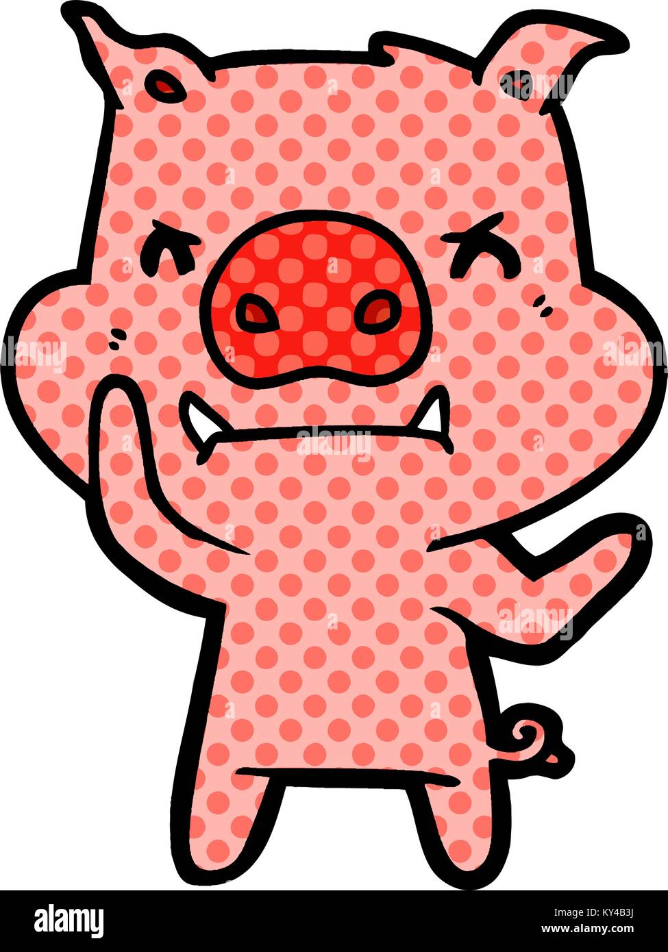 angry cartoon pig Stock Vector Image & Art - Alamy