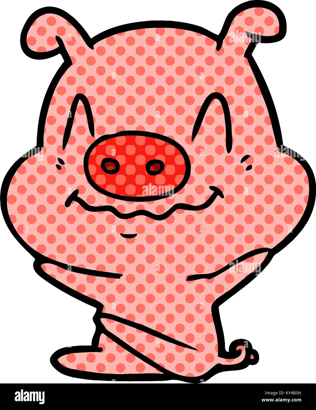 nervous cartoon pig sitting Stock Vector Image & Art - Alamy