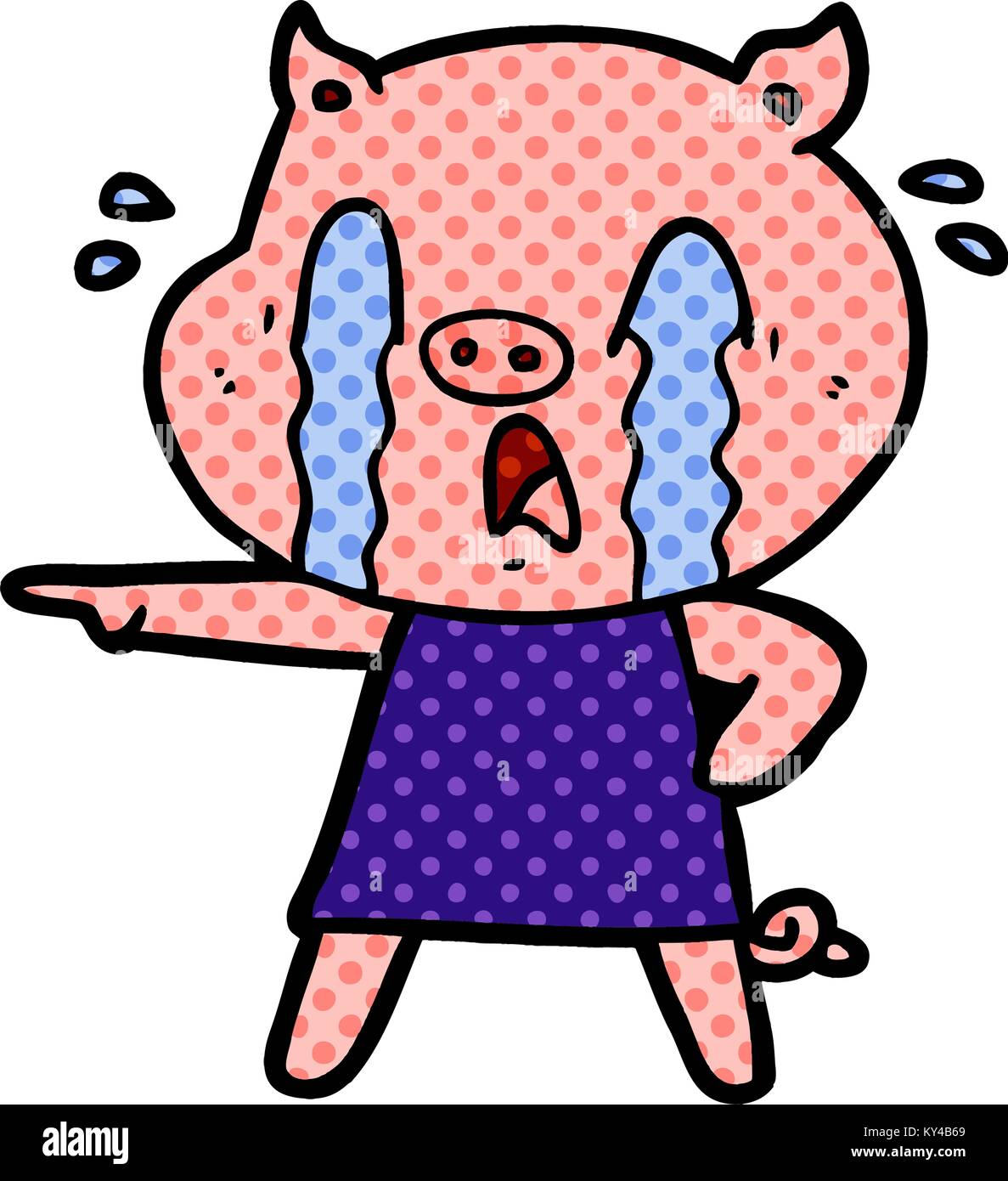 crying pig cartoon wearing human clothes Stock Vector Image & Art - Alamy