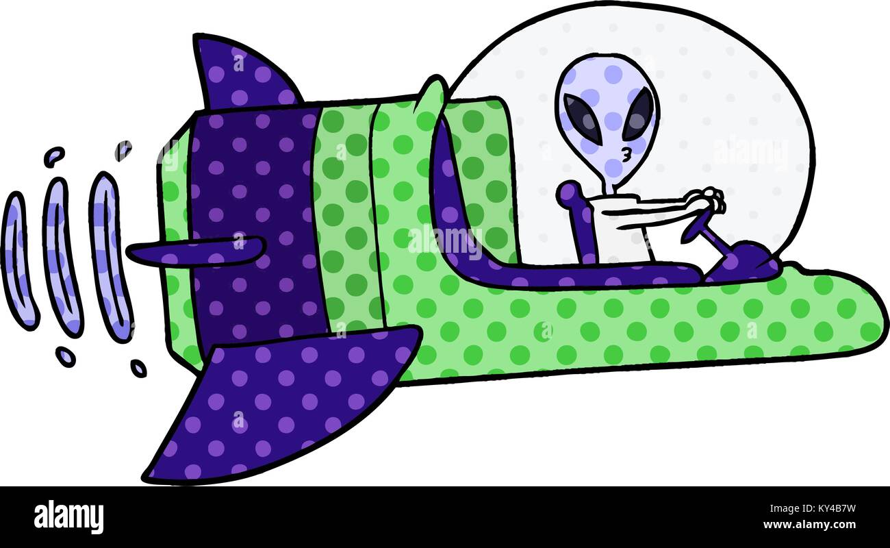 cartoon alien spacecraft Stock Vector Image & Art - Alamy