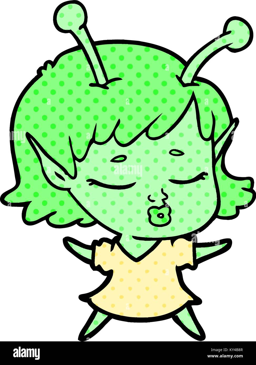 cute alien girl cartoon Stock Vector Image & Art - Alamy