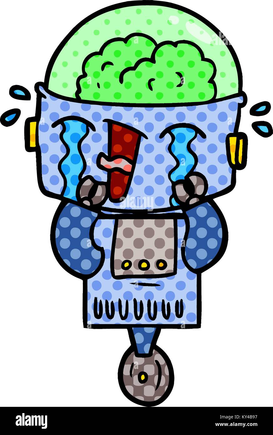 cartoon crying robot Stock Vector Image & Art - Alamy