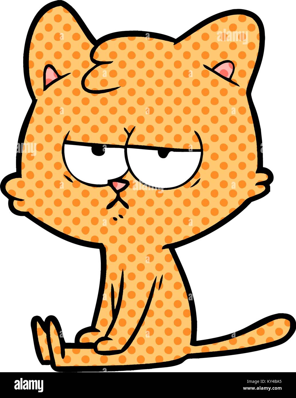 bored cartoon cat Stock Vector Image & Art - Alamy